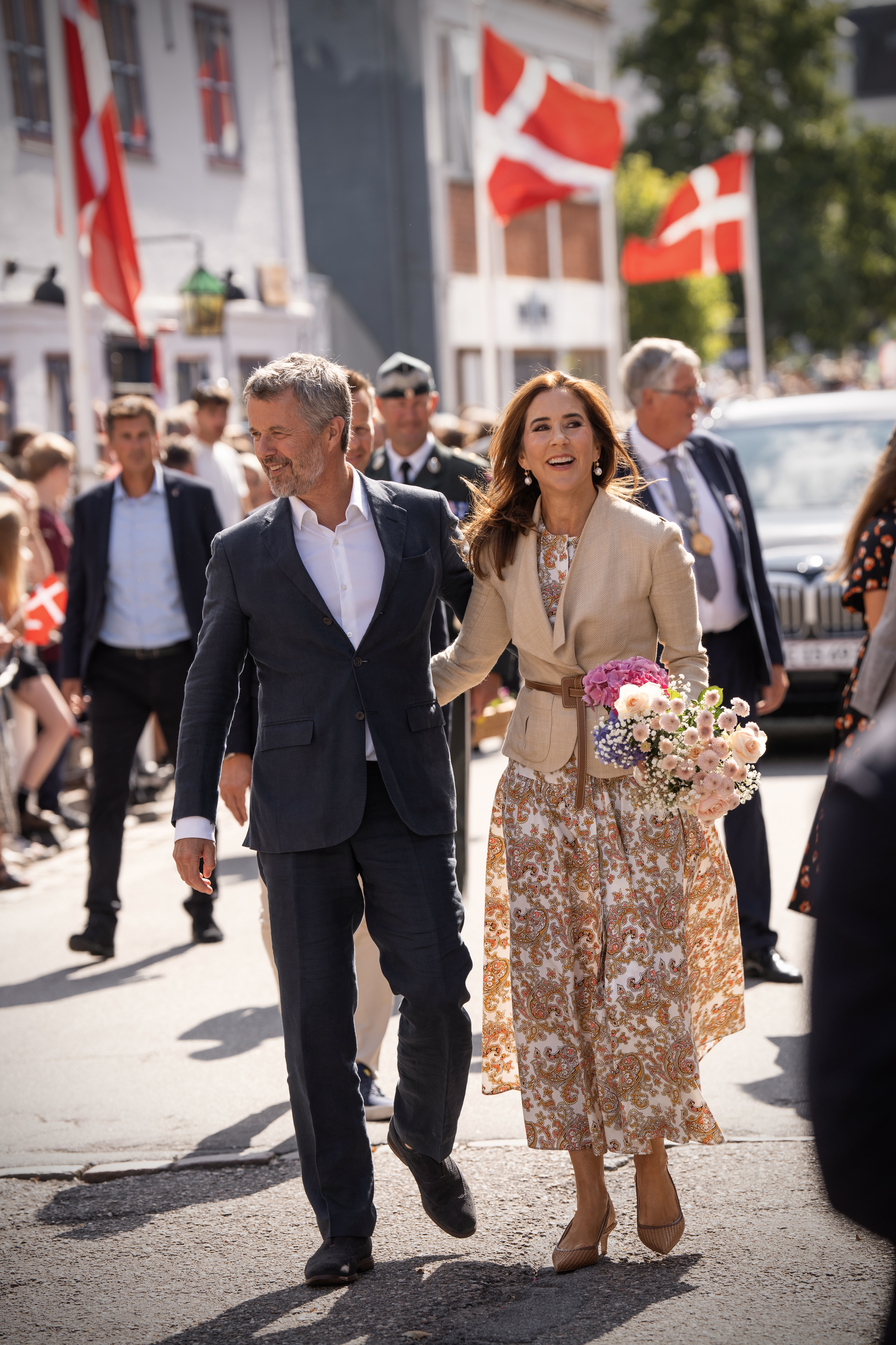 Kongeparrets modtagelse på Gråsten Torv